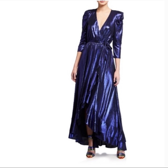 Retrofete | Dresses | Retrofete Flora Midnight Metallic Maxi Dress M ...